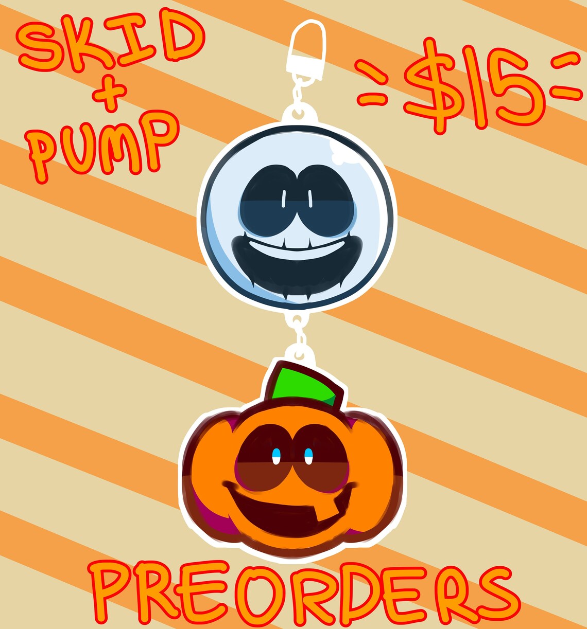 PREORDER!!! Spooky Month Skid and Pump Linking Keychains - Etsy