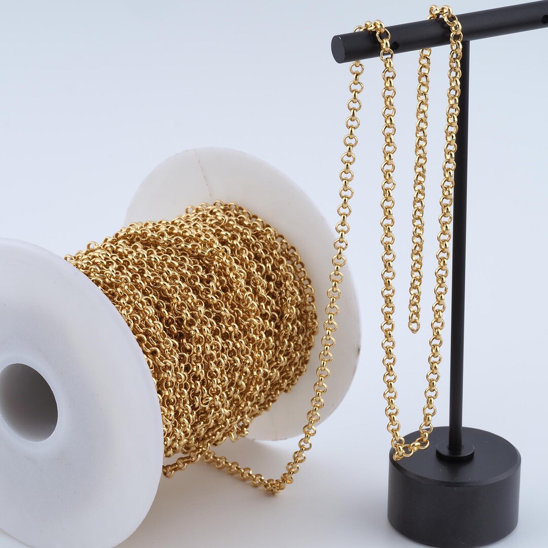 18K Gold Filled Rolo Chains,unfinished Chain,semi-finished Product ...