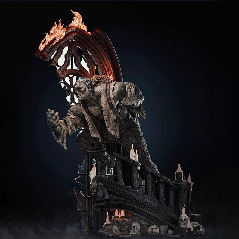 Epic Gothic Titan Fanart STL Statue + Bust | Multiple Scales | Monster ...