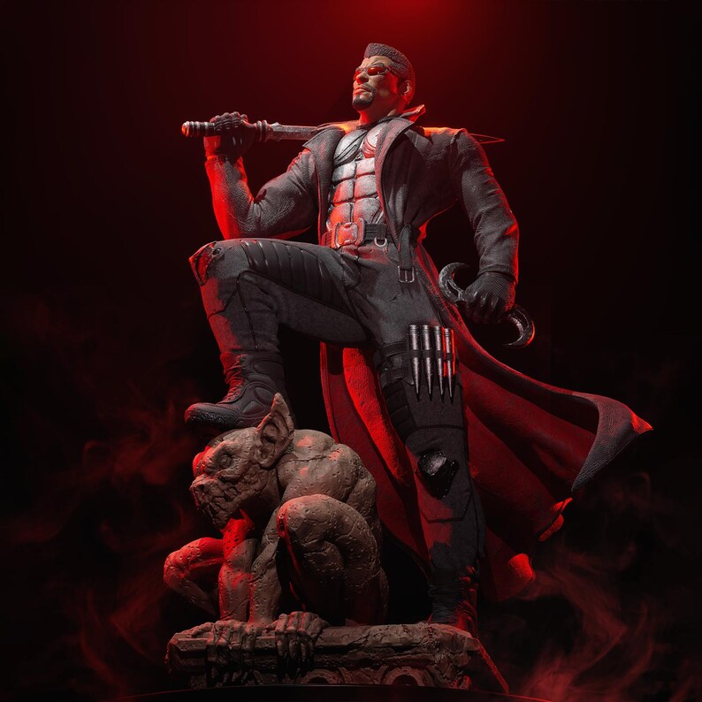 Blade Fanart STL Statue | 1/6 Scale | Sword and Gargoyle Base Diorama ...