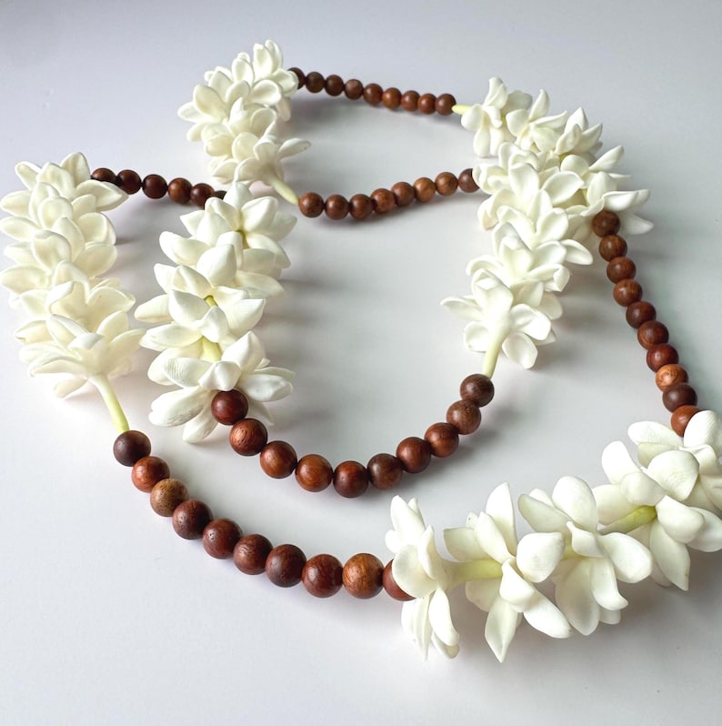 Pikake Forever Lei Lightweight Clay Wedding Flowers Sandalwood Birthday ...