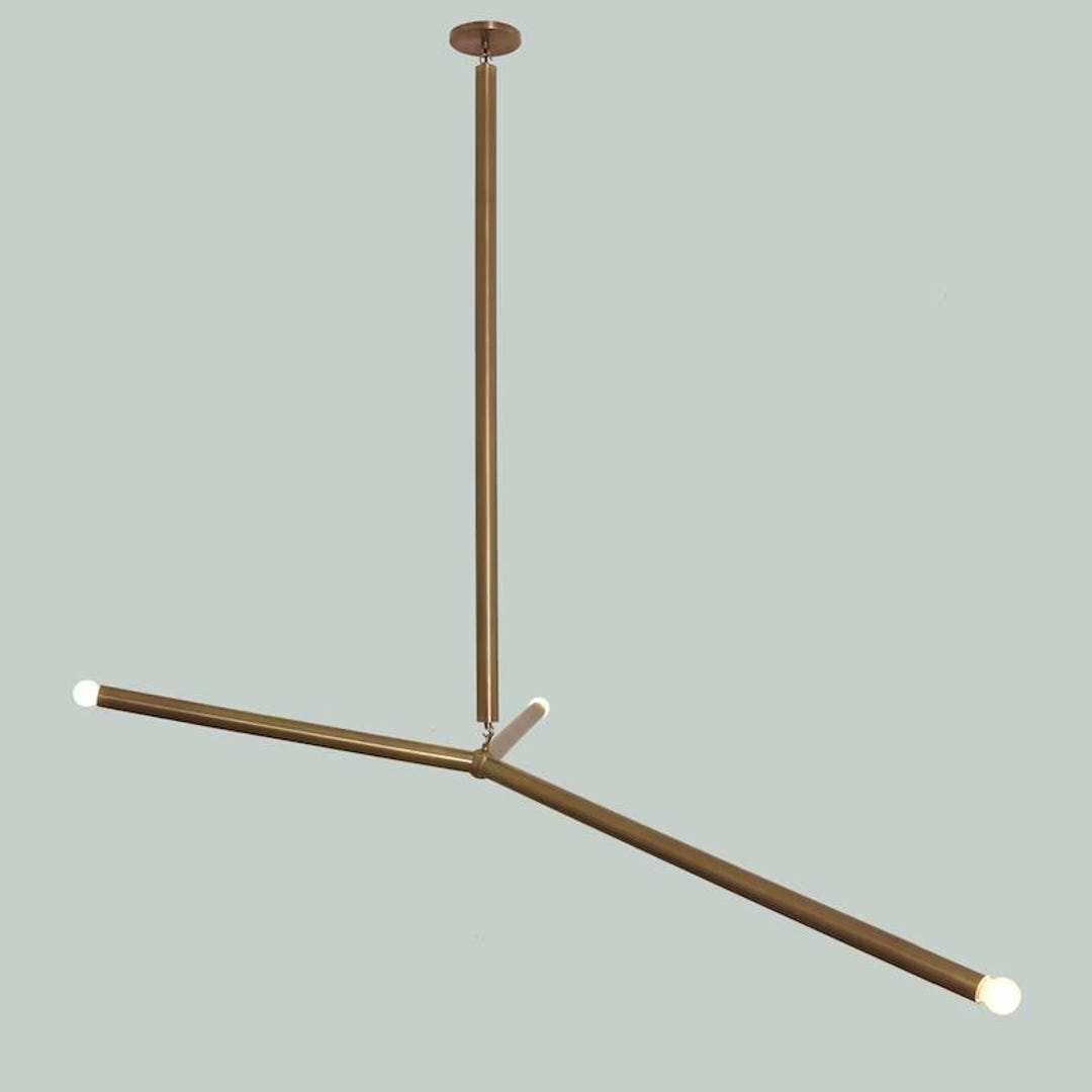 Minimal Asymmetrical Modern Arrow Shape Brass Ceiling Light Fixture ...