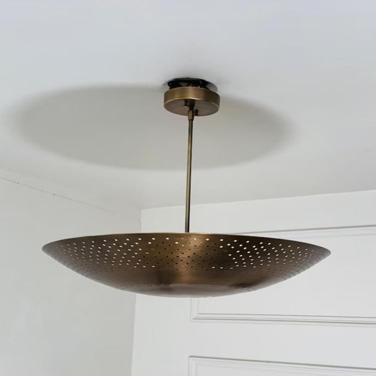 Dome Shade Perforated Tynell Style Inspired Ceiling Pendant Light, Mid ...