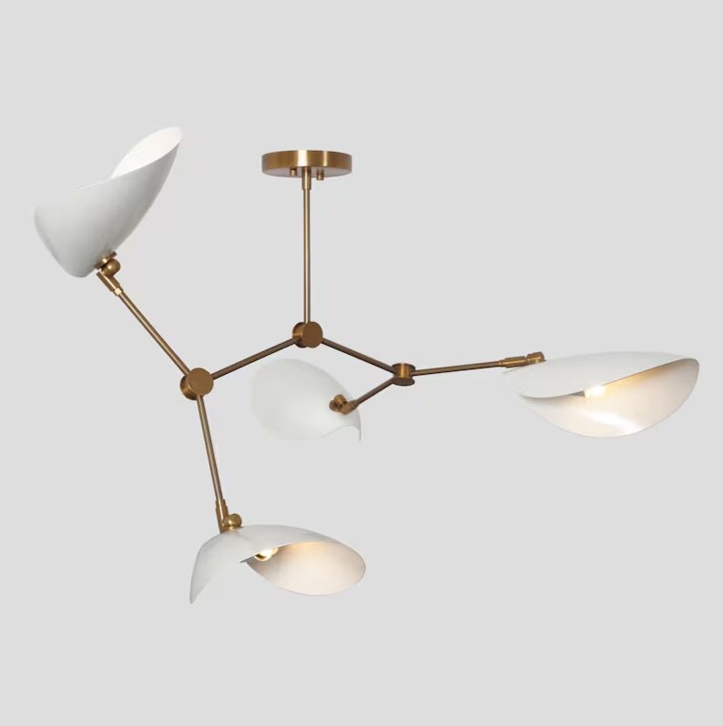 Four Arm Mid Century Modern Sputnik Chandelier, Vintage Multi Arm Large ...