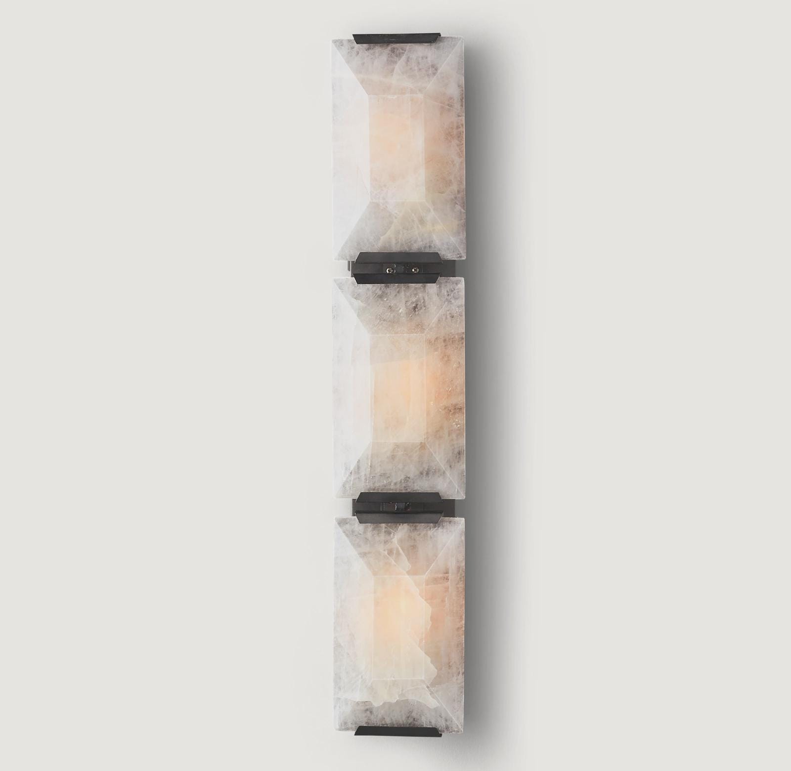 Elegant Calcite Stone Triple Wall Sconce, Natural Alabaster ...