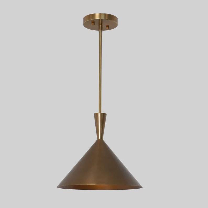 Mid Century Design Brass Pendant Light Fixture Ceiling Chandelier ...