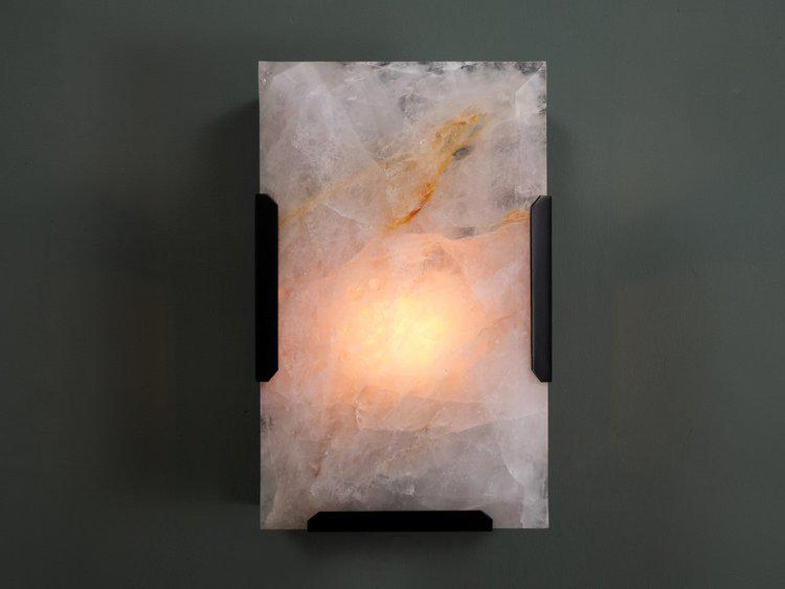 Natural Alabaster Single Wall Sconce, Elegant Calcite Stone Wall Light ...