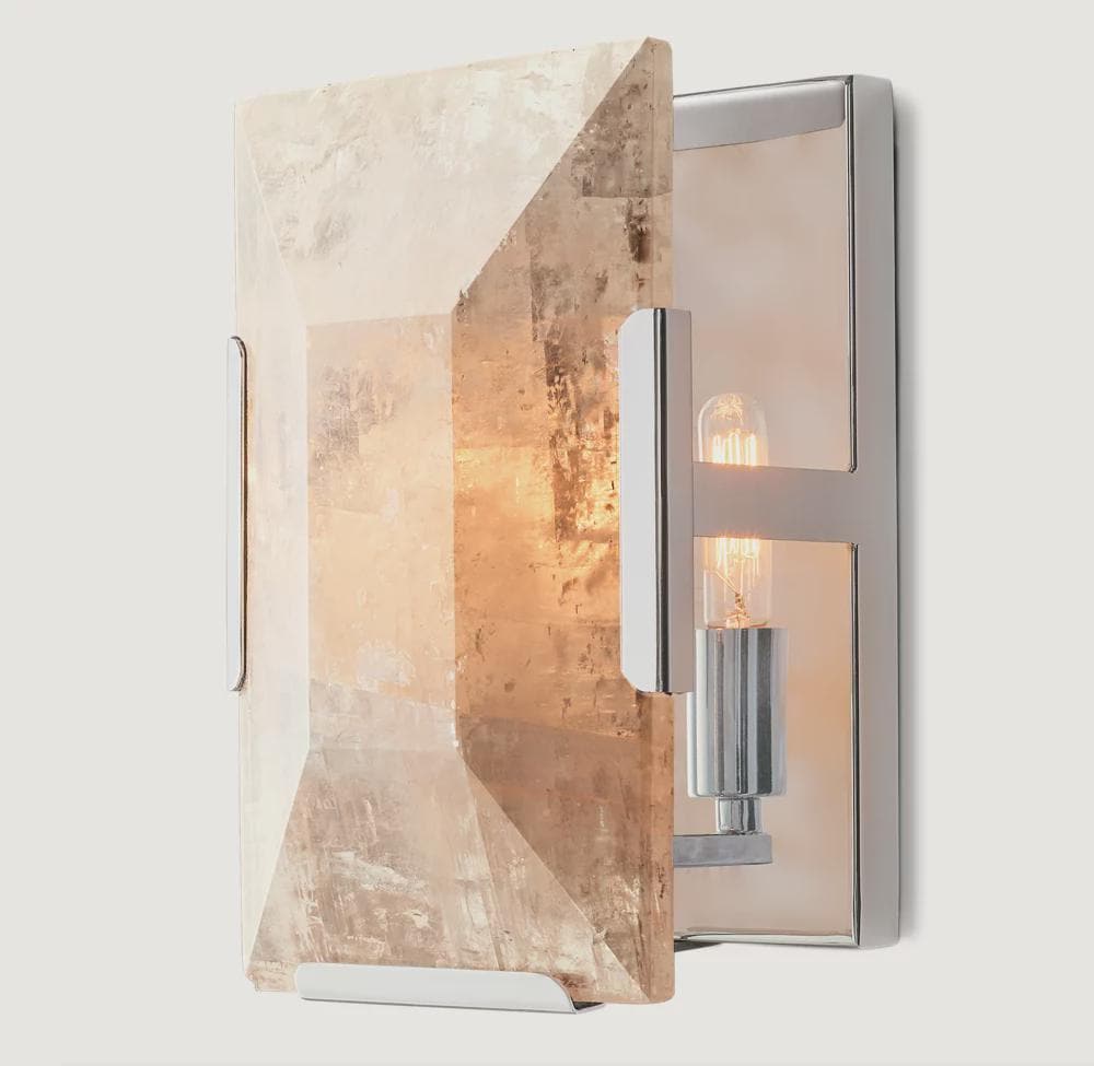 Natural Alabaster Single Wall Sconce, Elegant Calcite Stone Wall Light ...