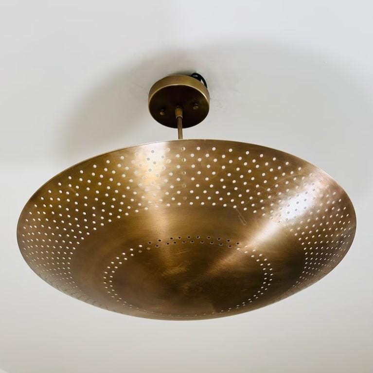Dome Shade Perforated Tynell Style Inspired Ceiling Pendant Light, Mid ...