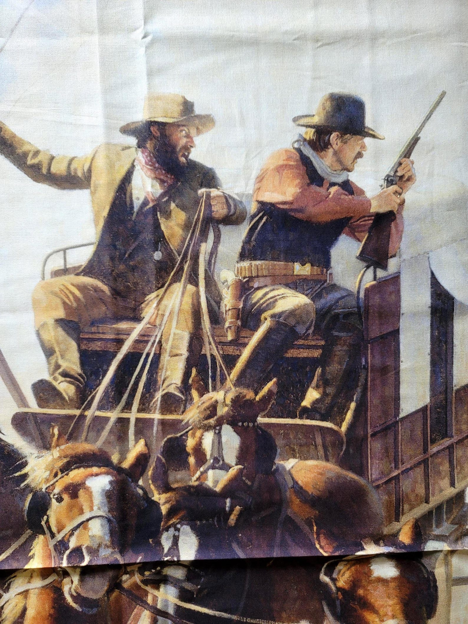 Mud Wagon Express Panel Stagecoach Team Riding Shotgun Six-in-hand ...