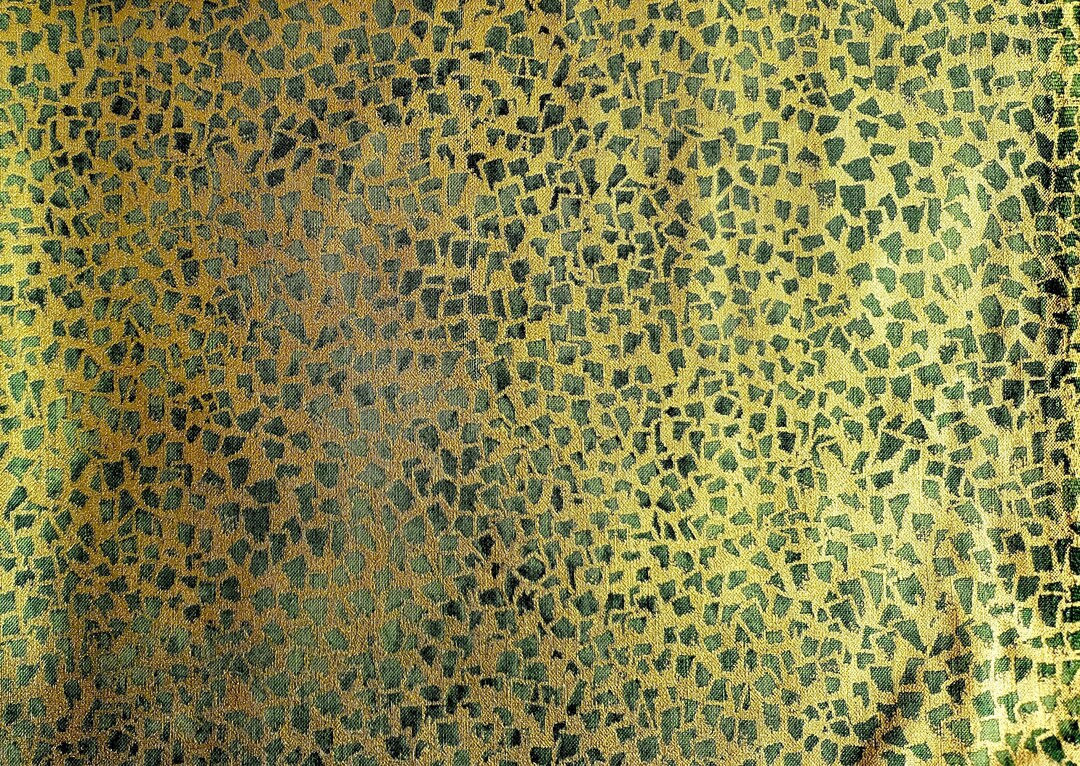 Gustav Klimt, Gold Green Metallic Fleck, SRKM-18657-40 Emerald Gold ...