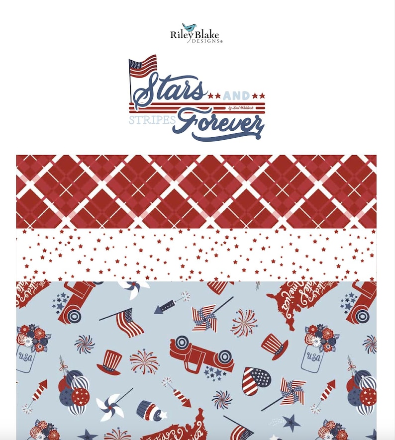 Stars & Stripes Forever Lori Whitlock Blue Shooting Stars 100% Cotton ...