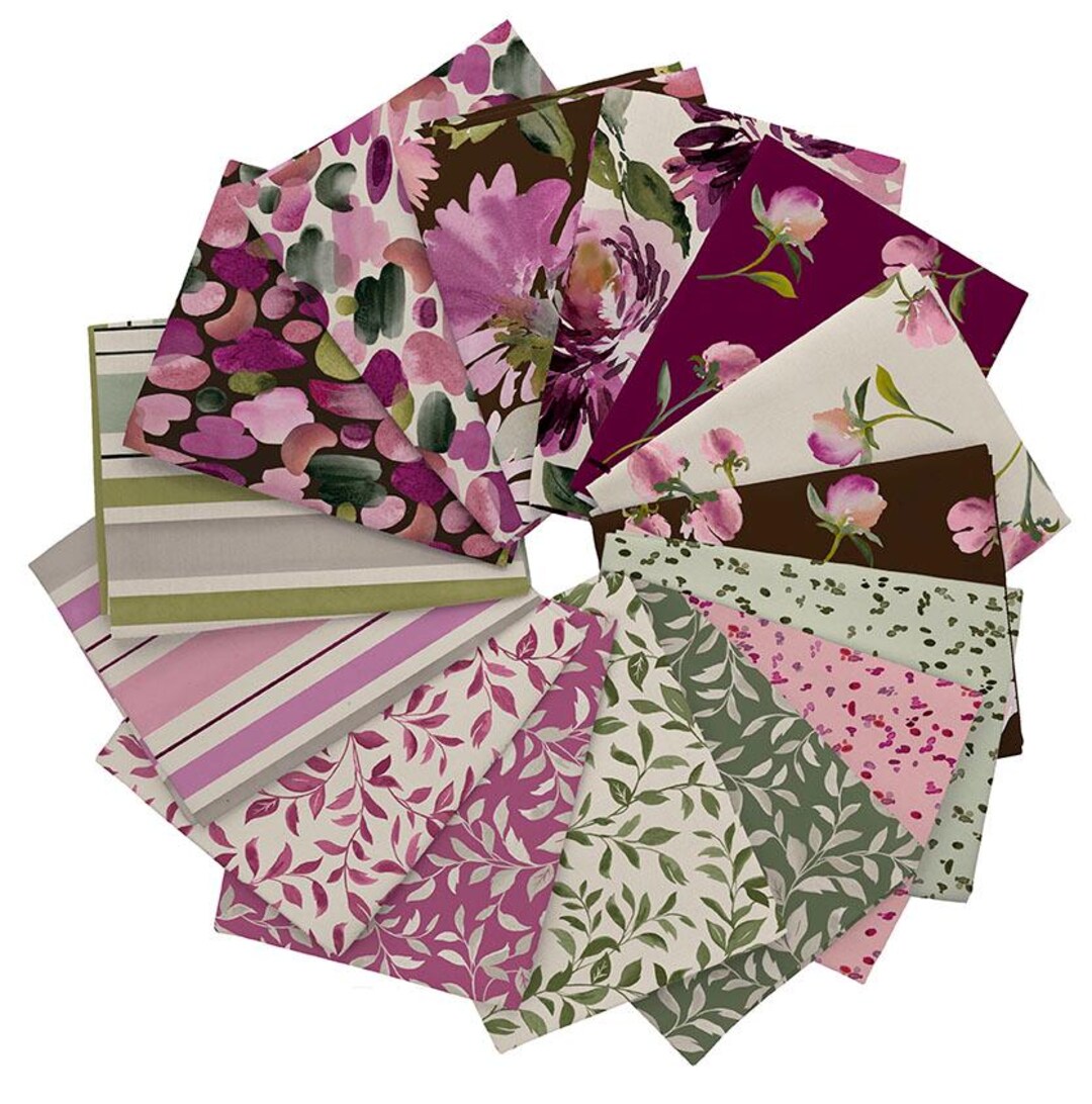 Dahlia Dreams Fat Quarter Bundle Rich Watercolor Accents Come Alive ...
