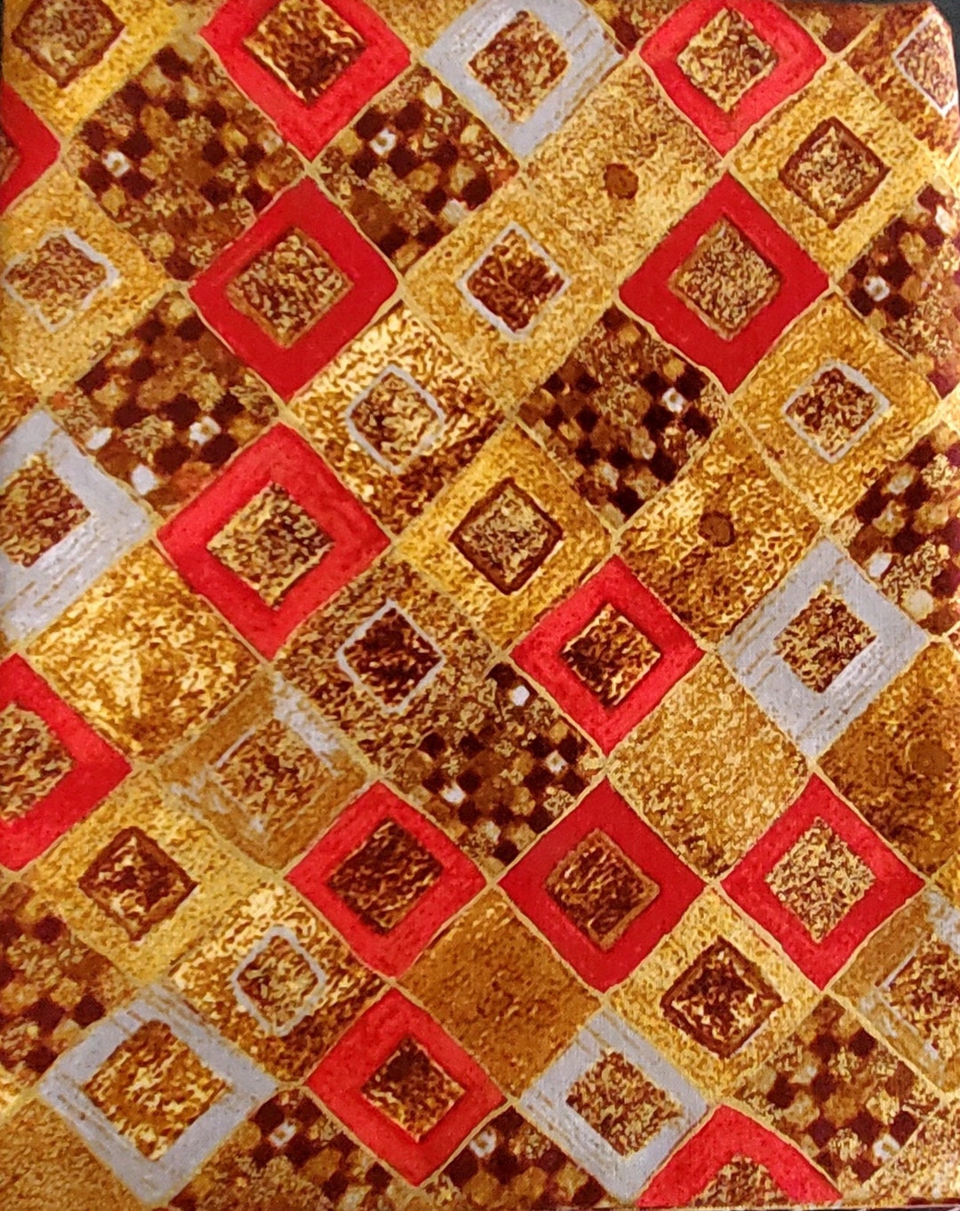 Gustav Klimt, Red Gold Diamonds Metallic, SRKM-17184-3 Red, B1005-B ...