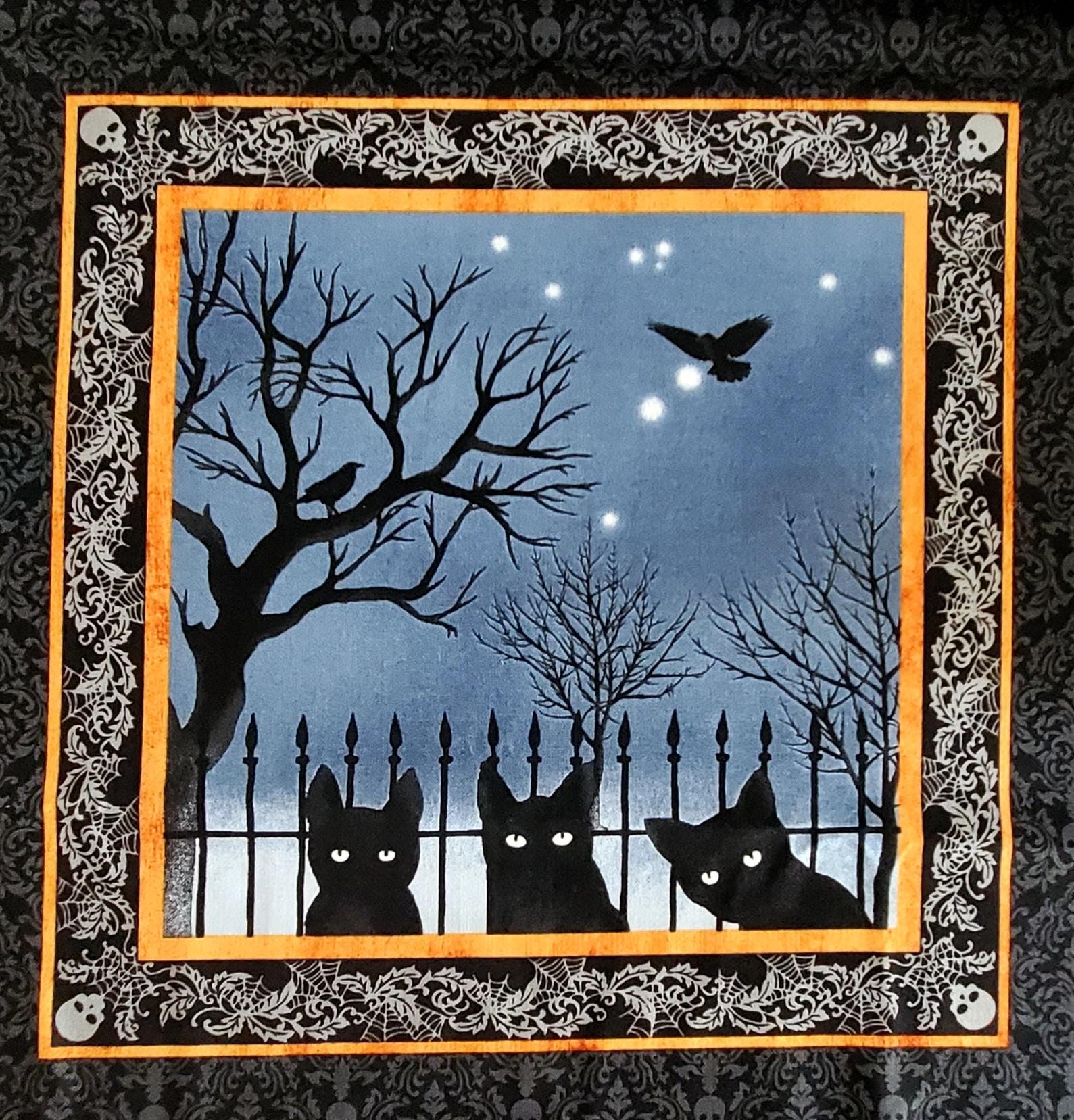 Spooky Night, Panel, Black Cats, Studio-e Fabrics, Grace Popp ...