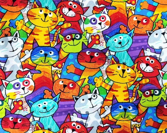 Colorful Cats Are Here Everyone Say Cheese Life is Good Vibrant Colors ...