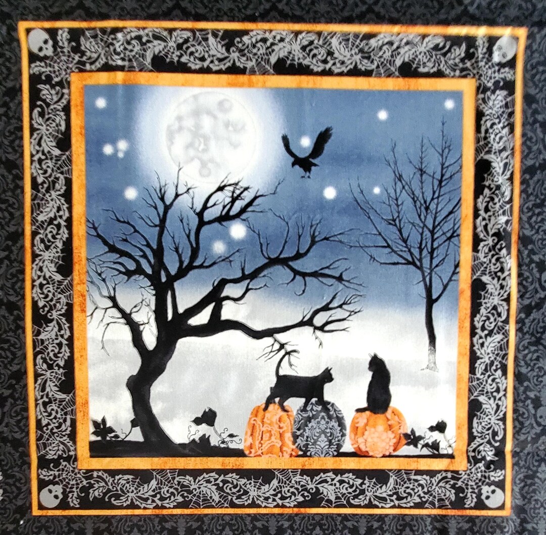 Spooky Night, Panel, Black Cats, Studio-e Fabrics, Grace Popp ...