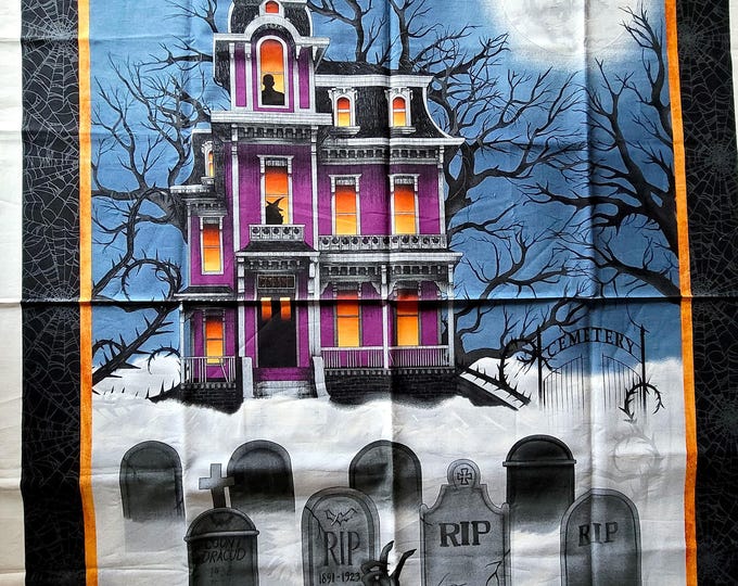 Spooky Night, Panel, Haunted House, Studio-e Fabrics, Grace Popp ...
