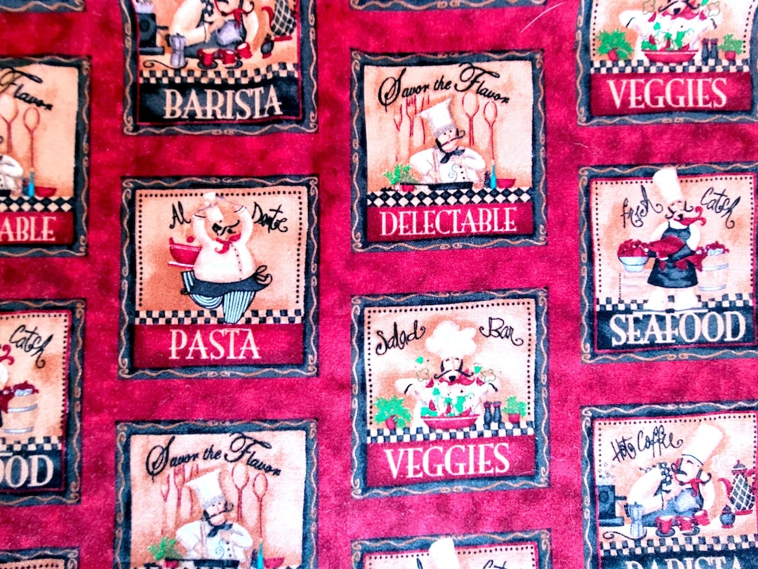 Chef Panel, 11740, ALS, 100% Cotton, Savor the Flavor, Red, Pasta ...