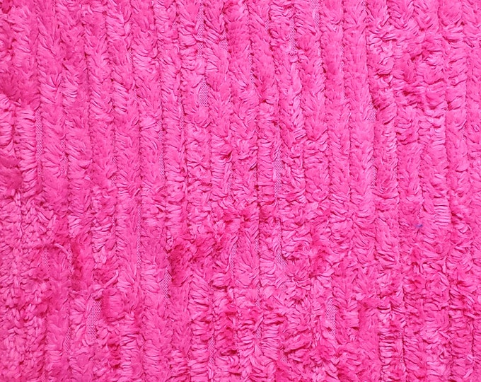 Chenille, Hot Pink, Terry, 100% Cotton, 10 Oz, TC-0519, **by the HALF ...