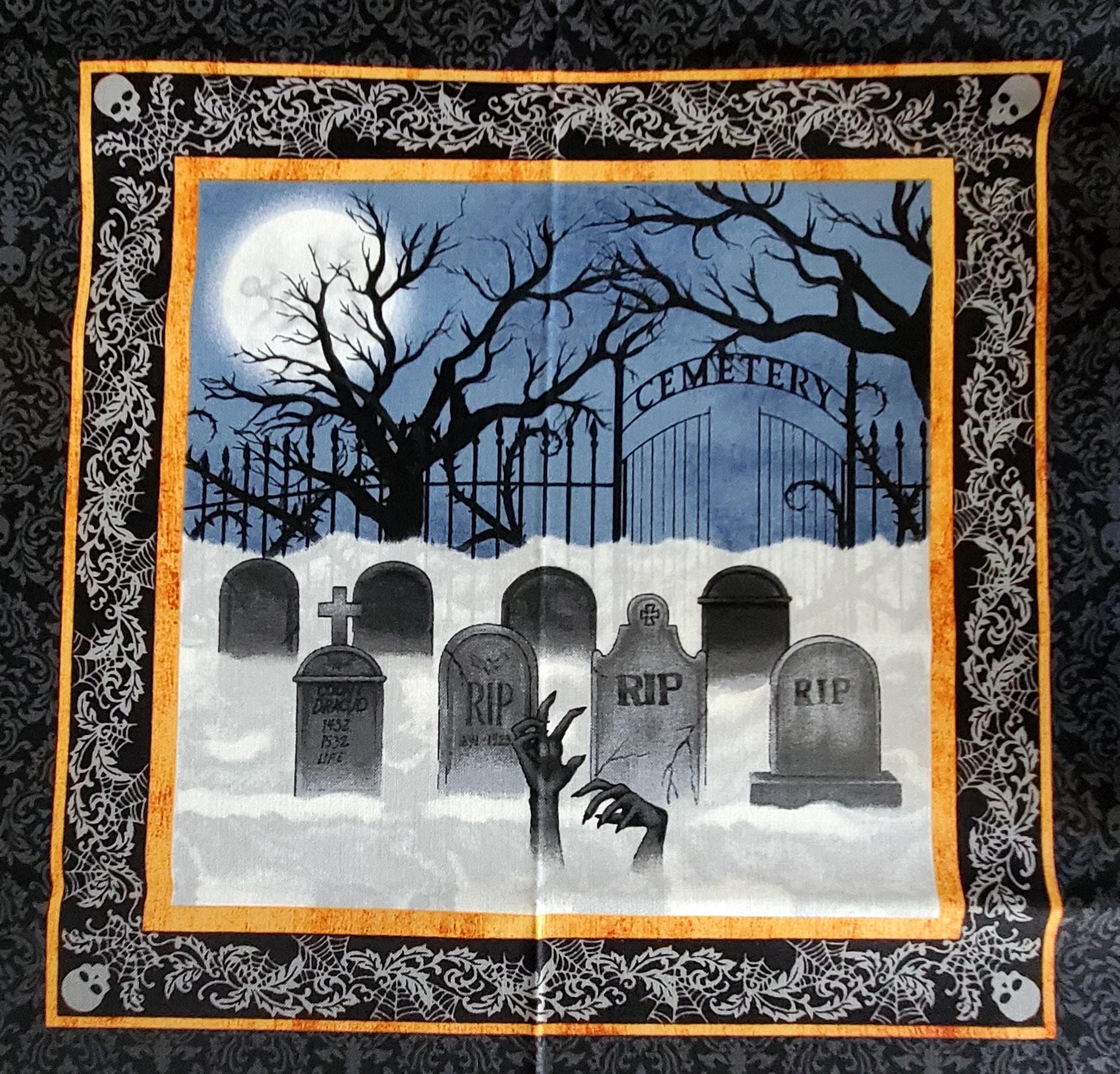 Spooky Night, Panel, Black Cats, Studio-e Fabrics, Grace Popp ...