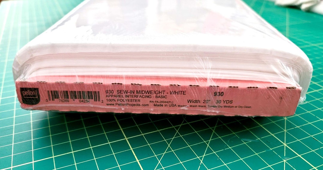 YARD Pellon 930 Sew-in Midweight Interfacing,white, S1R1, 100% ...