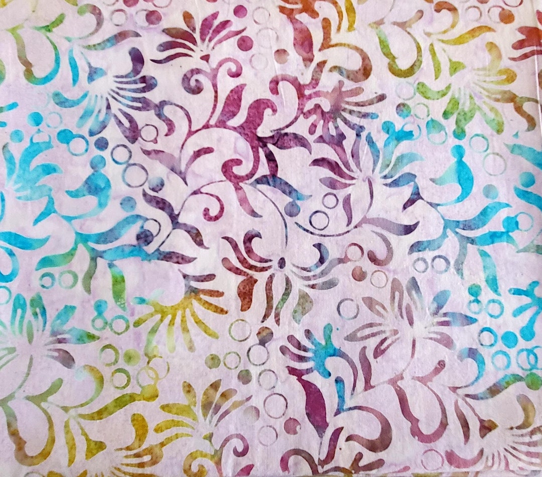 Batik, Multi Winding Vines, Teal. Mauve, Pink, 22194-654, Wilmington ...