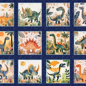 Cute Baby Dinosaur Panel Prehistoric Young Paleontologist Dinoroars ...