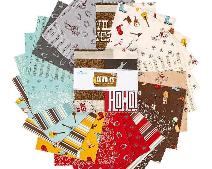 Cowboys Charm Pack Western Theme Cowboy Boots Horses Singing Cowboys ...