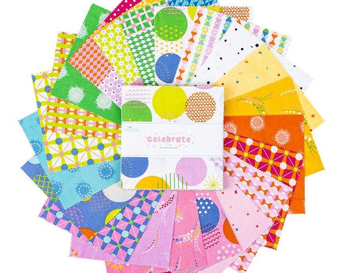 Celebrate Charm Pack by Sue Daley Eye Popping Color Brighten the Day ...