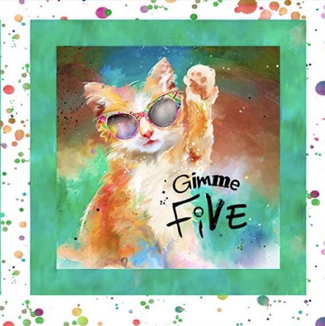 Good Kitty Panel, Colorful Kitty Cats, Connie Haley, I Gotta Lay off the Catnip, 16541-WHT, 3 ...