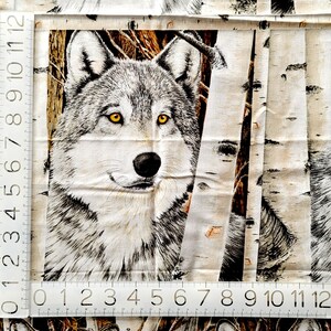 RARE! Gray Wolf Panel by Kathy Goff Wolves Roaming Wilderness Plains ...