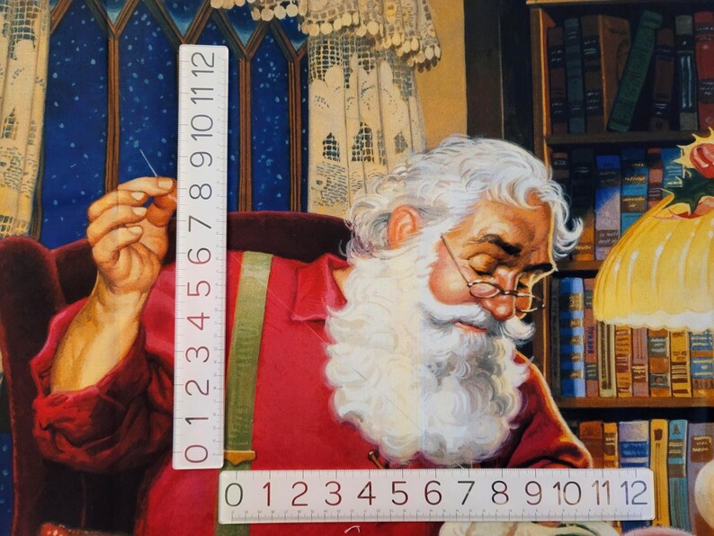 NEW! Quilting Santa Panel Ho Ho Ho Holiday Colors Christmas Santa Holly ...
