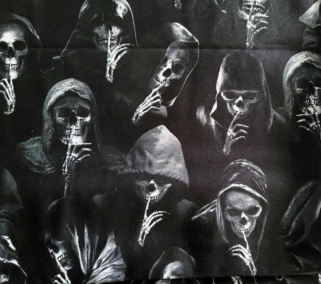 Shhhhh Wicked Silent Hooded Skeletons Halloween Human Bones, CD1827 ...