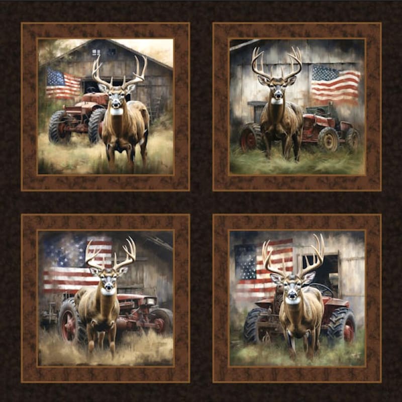 White Barn Fabric Panel - Etsy