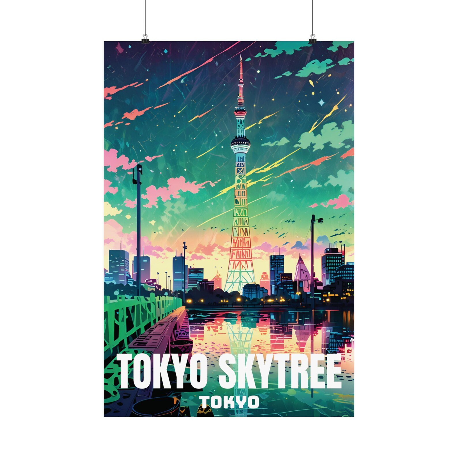 Tokyo Skytree Matte Vertical Poster Travel Print Art Wall Art Home ...
