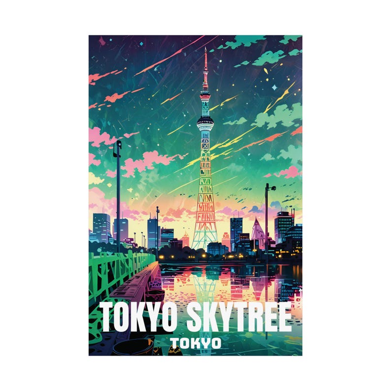 Tokyo Skytree Matte Vertical Poster Travel Print Art Wall Art Home ...