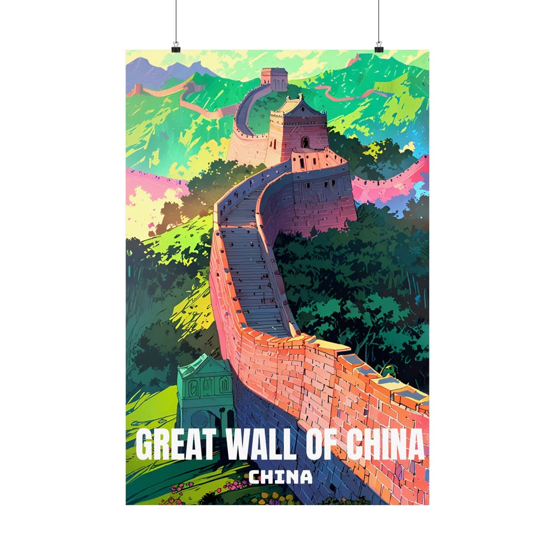 Great Wall of China Matte Vertical Poster Travel Print Art Wall Art ...