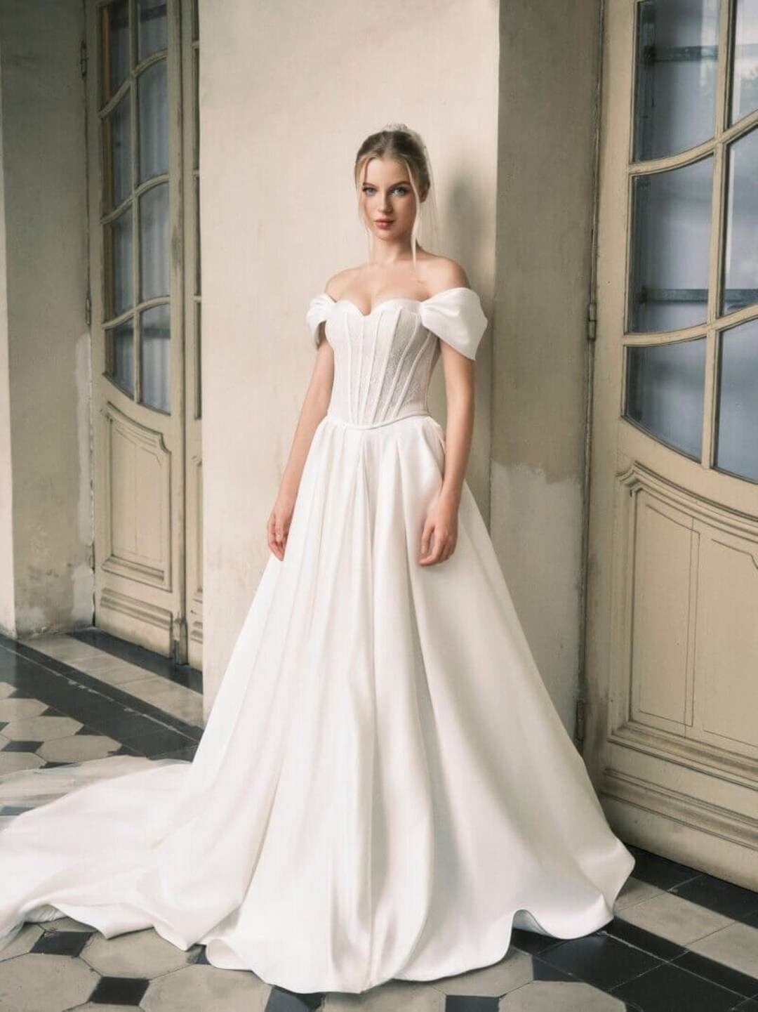 Vintage Ball Gown Wedding Dress With Corset and Intricate Lace Details ...