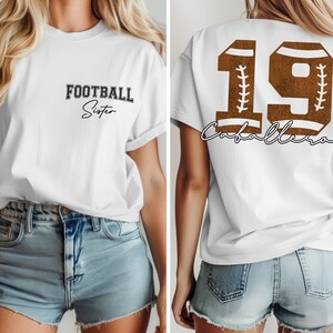 Custom Football Sister Hoodie, Personalized Game Day Name and Number ...