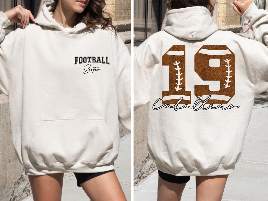 Custom Football Sister Hoodie, Personalized Game Day Name and Number ...