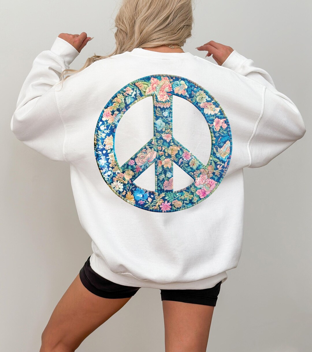 Floral Peace T-shirt, Peace Love and Party Sweatshirt, Peace Sign ...