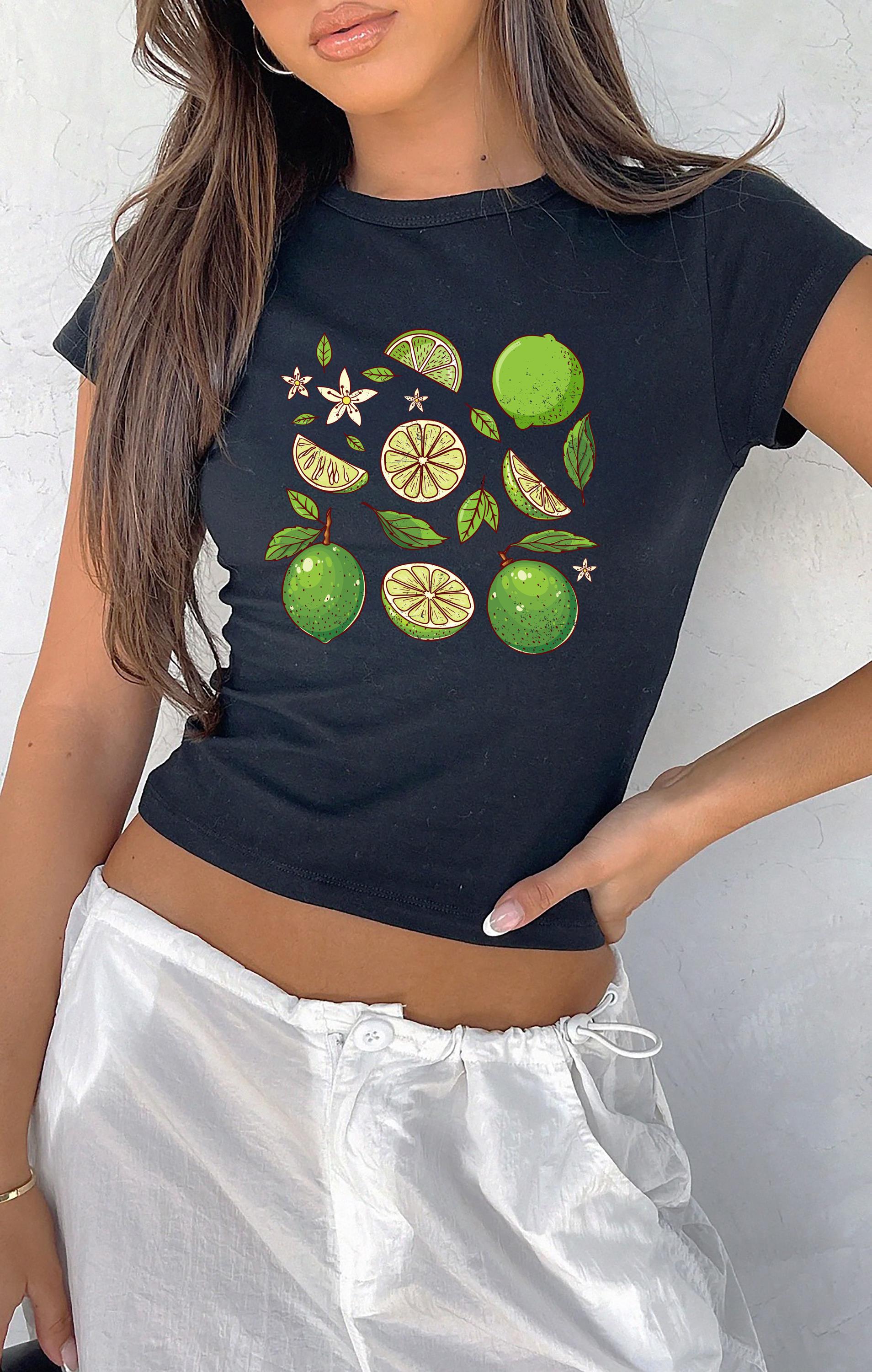 Limes 90's Baby Tee, Lemon Lovers Crop Top, Funny Food Tank Top ...