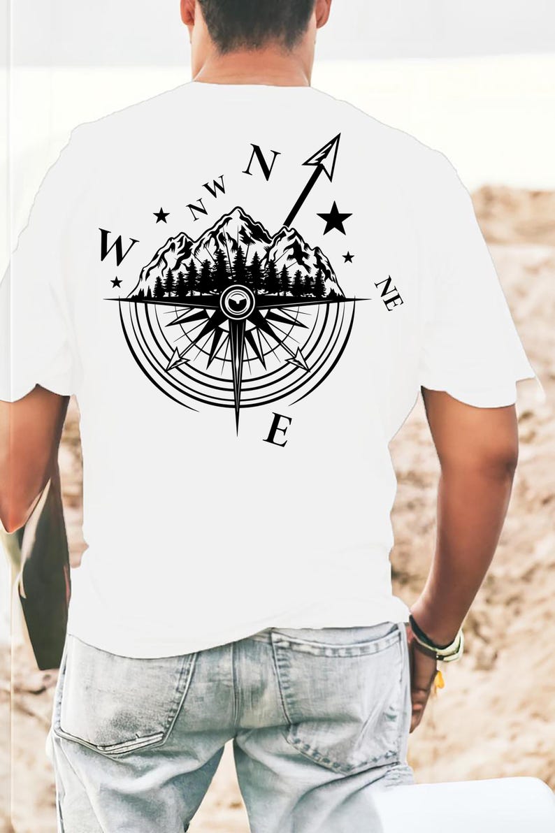Trendy Compass Hoodie, Camp Adventure Shirts, Compass Mountain ...