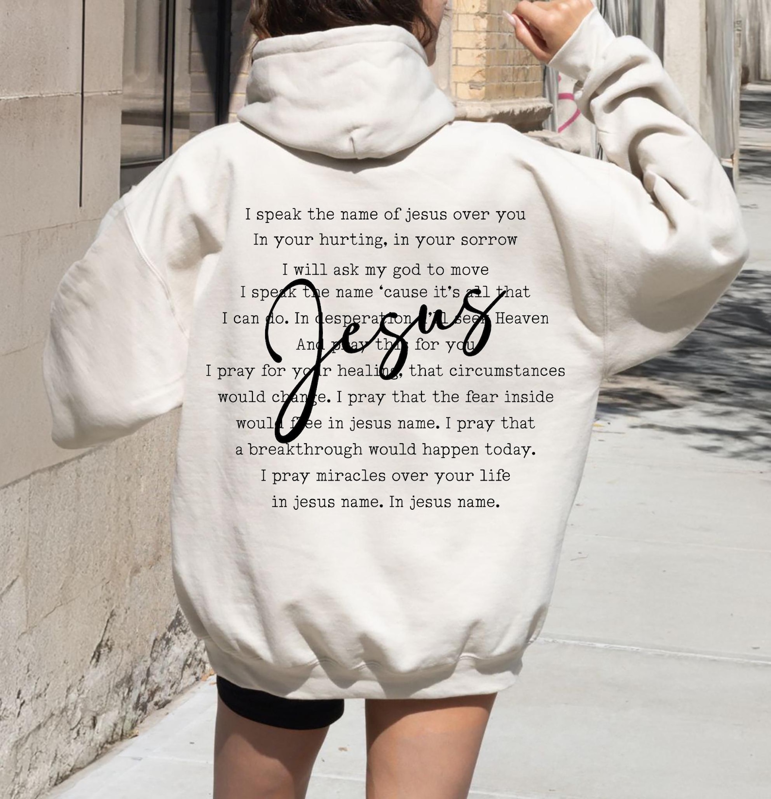 Jesus Men Hoodie, Vintage Jesus Shirt for Christians, Trendy Back Print ...
