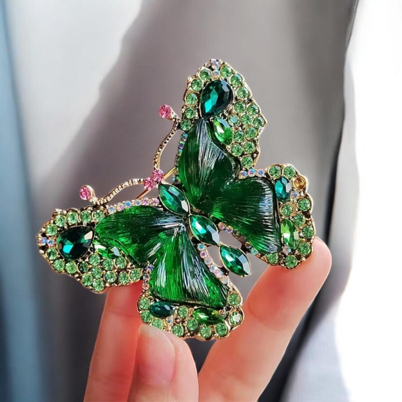 Crystal Butterfly Brooch - Elegant High-end Fashion Accessory - Etsy