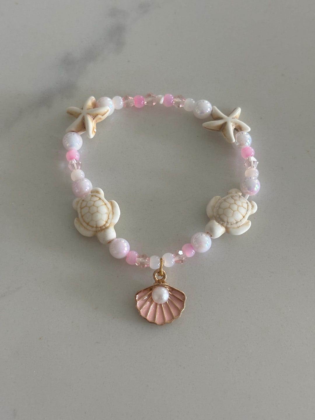 Pink Beachy Shell Bracelet - Etsy