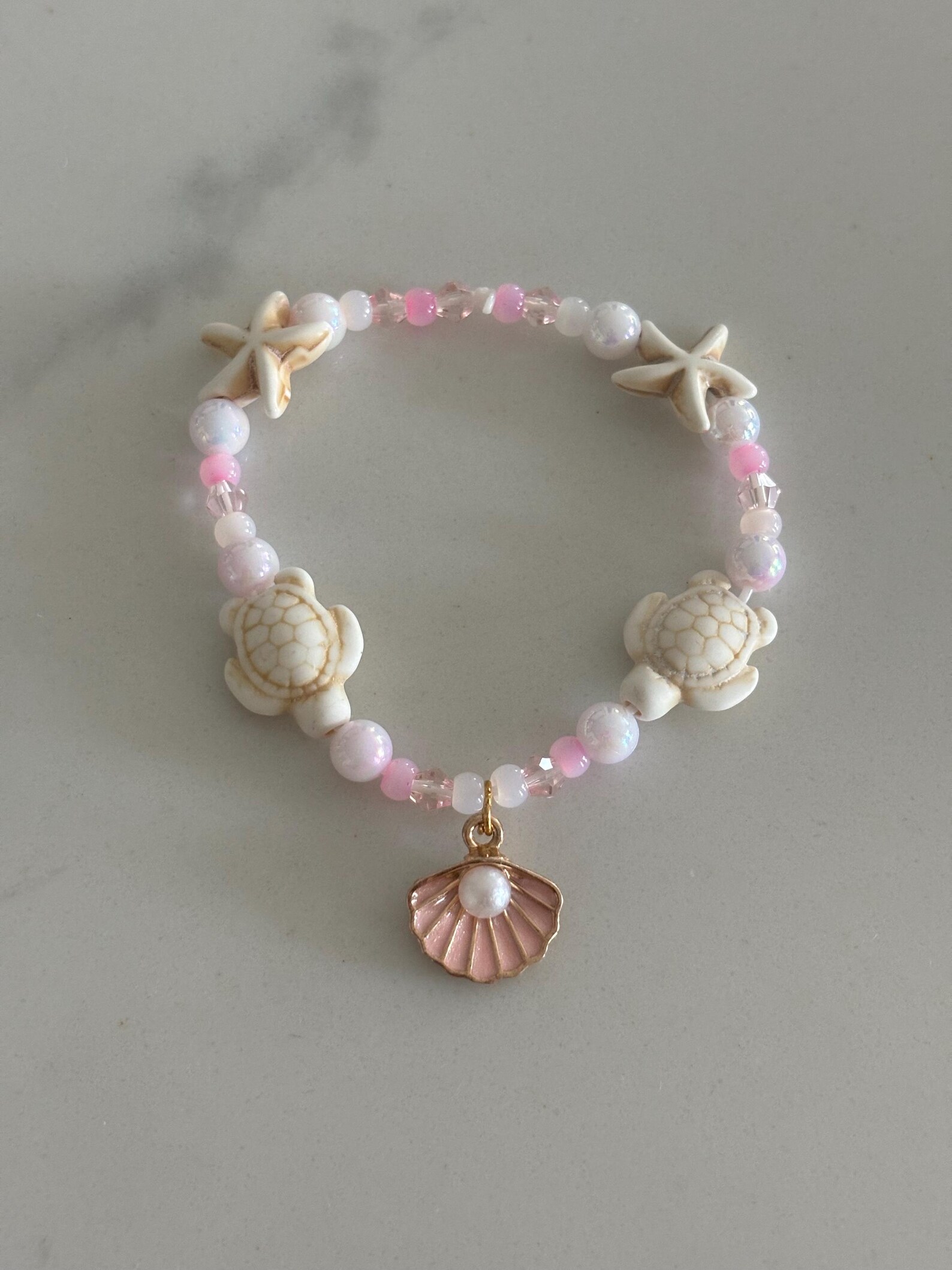 Pink Beachy Shell Bracelet - Etsy