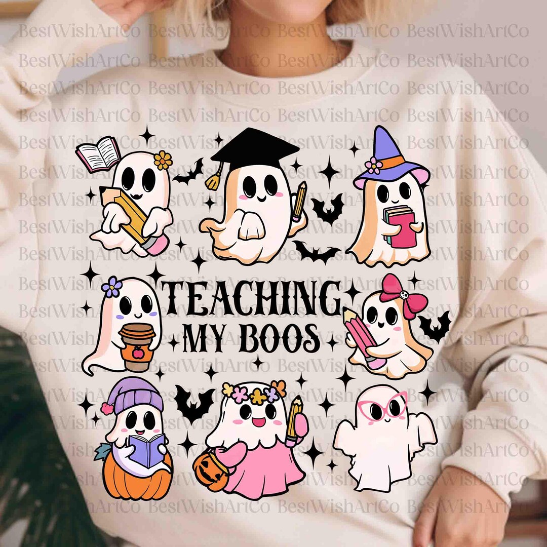 Teaching My Boos PNG, Cute Ghost Png, Halloween Teacher Gift Png, Trick ...