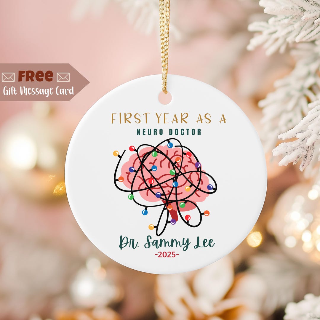 Personalized Neuro Christmas Brain Ornament, Custom Medical Gift for ...